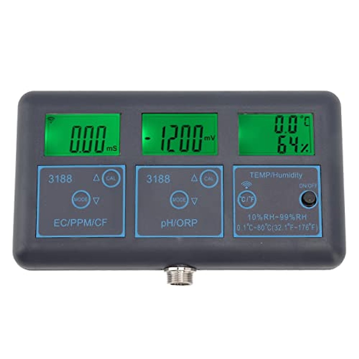 Shanrya Water Quality Tester, WiFi Function 7 in 1 Removable Electrode Real Time Viewing Automatic Calibration ORP Meter for Tuya APP for Aquarium (US Plug 110V)
