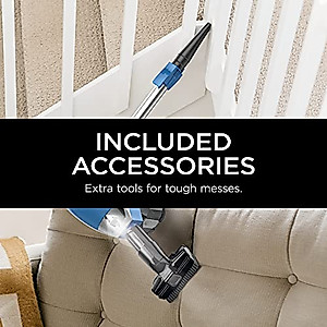 Shark HV343AMZ Rocket Corded Stick Vacuum with Self-Cleaning Brushroll, Lightweight & Maneuverable, Perfect for Pet Hair Pickup, Converts to a Hand Vacuum, with Crevice & Upholstery Tools, Blue/Silver