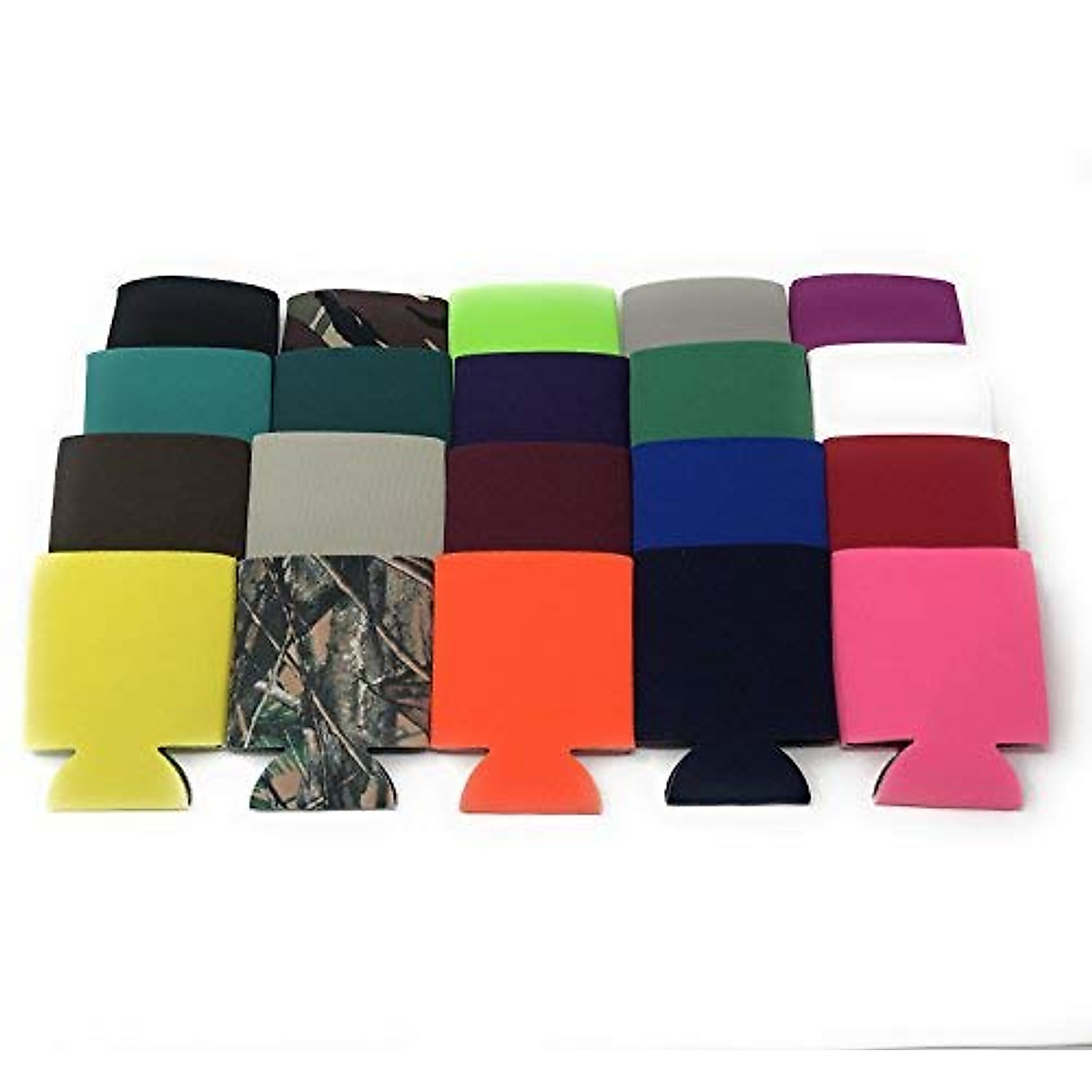 CSBD Beer Can Coolers Sleeves, Soft Insulated Reusable Drink Caddies for Water Bottles or Soda, Collapsible Blank DIY Customizable for Parties, Events or Weddings, Bulk (20, Bulk)