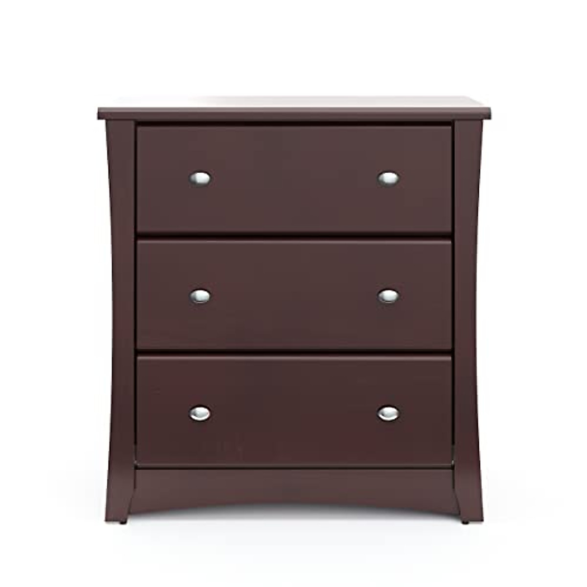 Storkcraft Crescent 3 Drawer Dresser (Espresso) – Baby and Kids Bedroom Organizer, Nursery Chest, Storage Dresser With Drawers, Universal Design