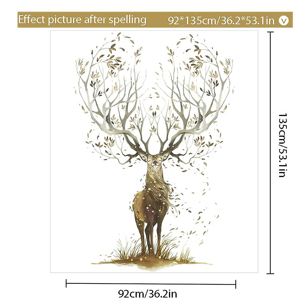 Animal Self Adhesive Wall Stickers for Art Decor DIY Living Room Background Kids Bedroom Boys & Girls Home Wall Decals(Deer)