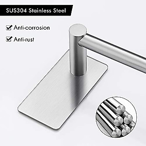 KES Adhesive Towel Bar 30-Inch Bathroom No Drill Towel Holder Sticky on Towel Rack Easy Install SUS304 Stainless Steel Rustproof Brushed Finish, A7000S75B-2