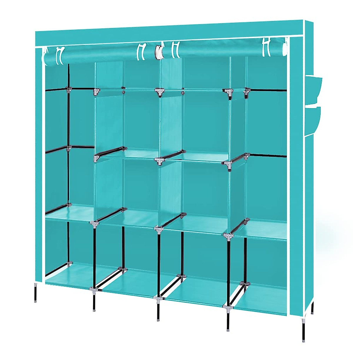 YUFENGZHE Wardrobe Storage Closet Clothes Portable Organizer Closets Shelf (Sky Blue)