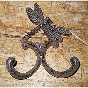 PIÑATAS OLE Home-Dec Cast Iron Dragonfly Towel Hooks Hat Rack Coat Hook Rustic Ranch Plant Garden cvb-z-198