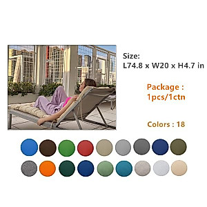 QILLOWAY Indoor/Outdoor Chaise Lounge Cushion,Spring/Summer Seasonal All Weather Replacement Cushions. (Dark Coffee/Brown/Chocolate)