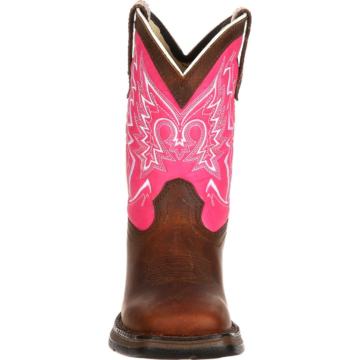 Durango unisex child Lil' Rebel Western Boot, Brown/Pink, 3 Little Kid US