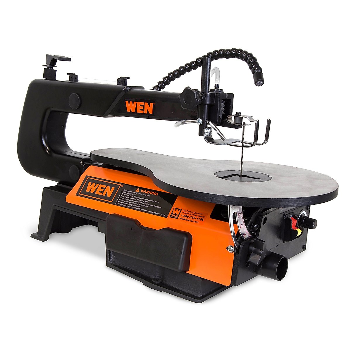 WEN 16-Inch Two-Direction Variable Speed Scroll Saw Bundle with Foot Pedal Switch