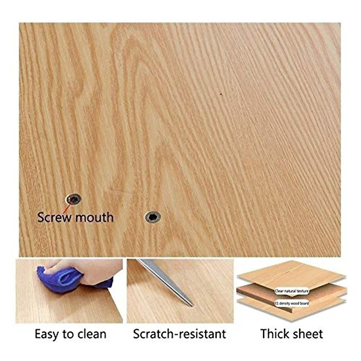 IWQHQXR Office Conference Table, Living Room Table and Chair Set Nordic Simple Wooden Round Dining Table Home Living Room Study Bedroom Display 1 Table 4 Chairs (Color : Brown) (Color : Red+Black)