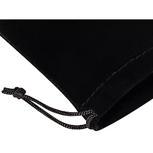 Velvet Drawstring Gift Bags - Bulk Wholesale (6 x 8 inch - 50 pack, Black)