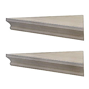 American Art Decor Rustic Wood Floating Corner Shelves - Grey - Set of 2