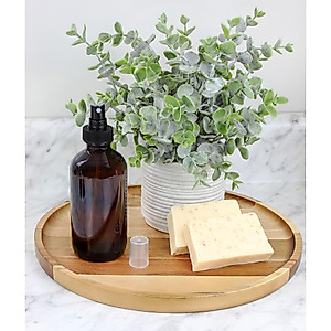 Cornucopia 8-Ounce Amber Glass Fine Mist Spray Bottles (4-Pack); Boston Round w/Atomizer Spritzers for Aromatherapy, Perfume, Cologne, DIY & More