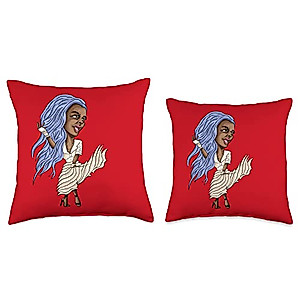 Pop Inspired Anime Fashion The Runaway Kawaii Black Girl Anime Style Summer Spring Fun Throw Pillow, 16x16, Multicolor