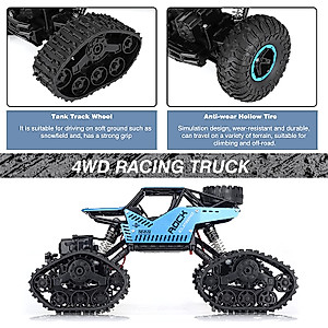 2 in 1 Remote Control Car, 1:14 Scale Remote Control Car, 4WD Dual Motors LED Headlight Rock Crawler, All Terrains Electric Toy Off Road RC Monster Vehicle Truck for Boys Kids and Adults (black)