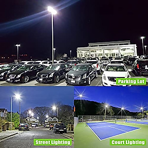 OPENLUX UL Listed 320W LED Parking Lot Light with Photocell 48000LM LED Shoebox Pole Lights Slip Fit Mount Flood Lights 5000K IP65 Outdoor Street Court Commercial Lighting AC 100-277V