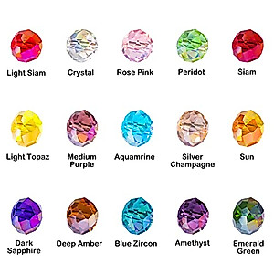 1500 pcs 4mm Briolette Crystal Glass Beads for Jewelry Making 15 Plating Colors Faceted Rondelle Shape Spacer Beads for Bracelets Necklaces Earrings, with Container Box