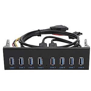 Front Panel USB 3.0 Hub 8 Port,19 Pin to 8 Port USB 3.0 Hub for PC, 8 Ports Hub Optical Drive Extension Front Panel Adapter for PC Computer Case Front Bay