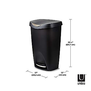 Umbra 084200-047 Brim Step On Trash Can, Black, 13 Gallon
