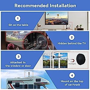 Digital Outdoor Indoor TV Antenna with Magnetic Base and 16.5 feet Long Cable for TV Tuner-35 Mile VHF UHF Long Range