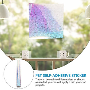 TEHAUX 1 Roll Self Adhesive Vinyl Stickers Adhesive Vinyl Bundle Colorful Vinyl Stickers Holographic Overlay Drinking Cup Stickers Vinyl Adhesive Stickers Household The Pet Flowers