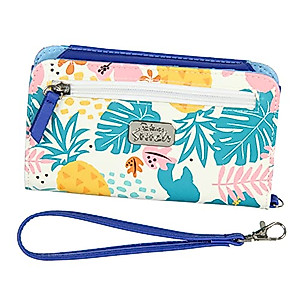 Disney Lilo & Stitch Tropical Design Snap-Closure Wristlet Wallet w/Tech Pocket and Wrist Strap
