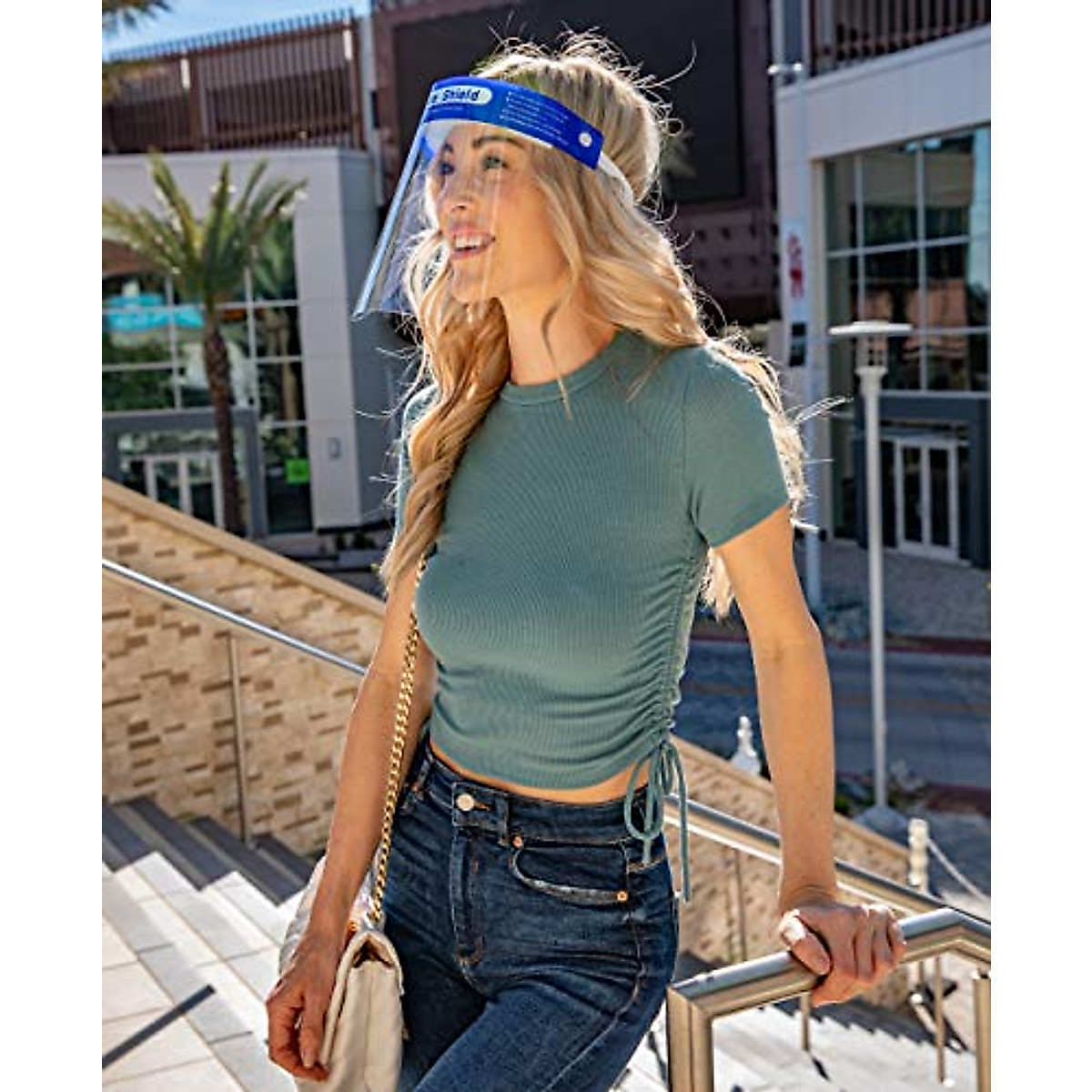 【10 pack】Simsii Face Shields, Reusable Clear Double side Anti Fog,0.25mm Plastic, General Use Visor Mask, Splashproof Windproof Dustproof, Protect Eyes and Faces for Adults and Kits