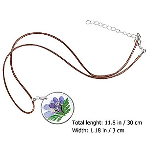 Holibanna 1pc Women Flower Necklace Specimens Pendant Necklace Sweater Chain Dried Daisy Necklace Daisy Jewelry for Women Flower Nacklace Pressed Flower Jewelry A Necklace Miss Dried Flowers