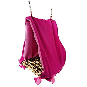 Dft Bird Toys, Bird Snuggle Tent Hanging Nest Seagrass Hammock House with Hooks Cage Hideaway Sleeping Bed Perch Toy for Small Parrots