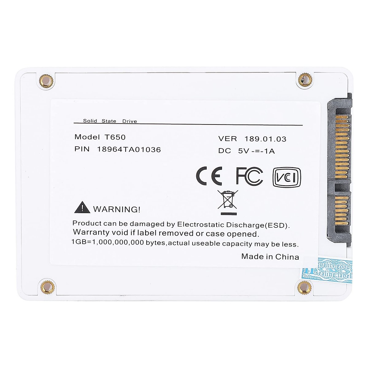 Solid State Hard Disk, Video Storage Good Performance Compact Firm Sturdy SATA3.0 SSD for Laptop Desktop Computer for Office Worker(#6)