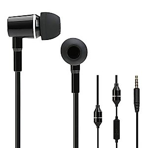 Docooler 3.5mm Earphone Stereo Music Headset Air Tube in-Ear Headphone Radiation Free Noise Reduction Line Control Music & Calls for Phones Desktop PC
