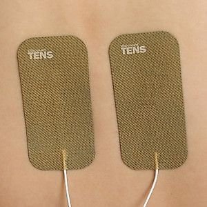 TENS Wired Electrodes Compatible with TENS 7000, Premium Replacement Pads for TENS Units, Discount TENS Brand (2in x 4in, 8 Pack)