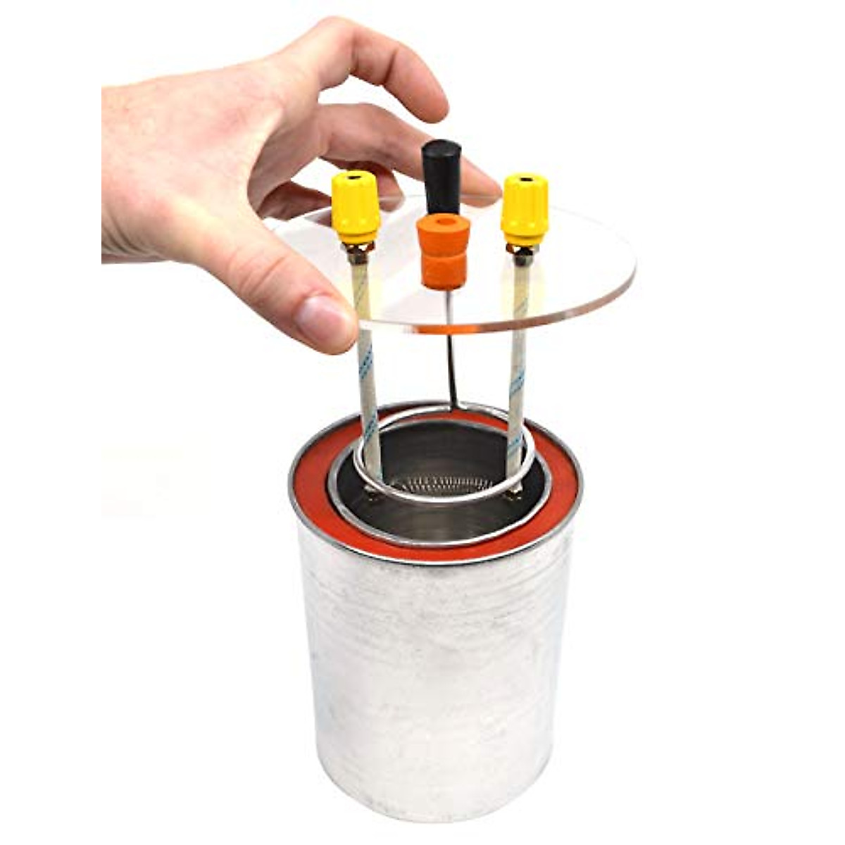 EISCO Premium 250mL Double Wall Electric Calorimeter with Transparent Lid, Stirrer, and 5 Watt Heating Coil - Eisco Labs