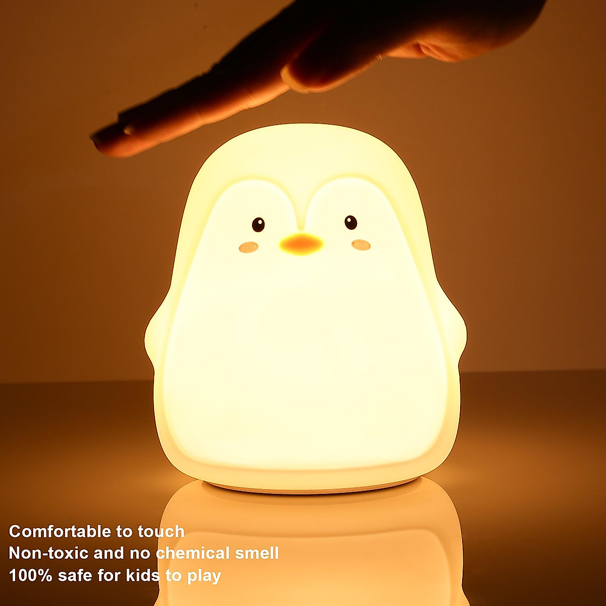 Tremdwoto Night Light for Kids, Penguin Silicone Nightlight Lamp, 7 Color Changing Nursery Night Light for Kids Bedroom, Super Gift for Boys Girls Toddler Children