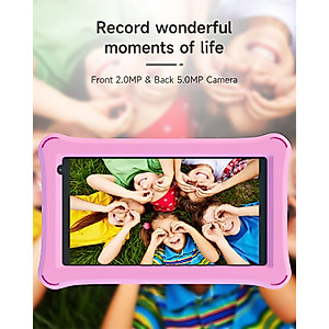 Kids Tablet, 8 inch Tablet for Kids, 2GB RAM 32GB ROM Android Tablets IPS Screen 1280x800, Iwawa & Parent Control Toddler Tablet, WiFi, Dual Camera, 4300mAh Battery, Shockproof Case, Pink