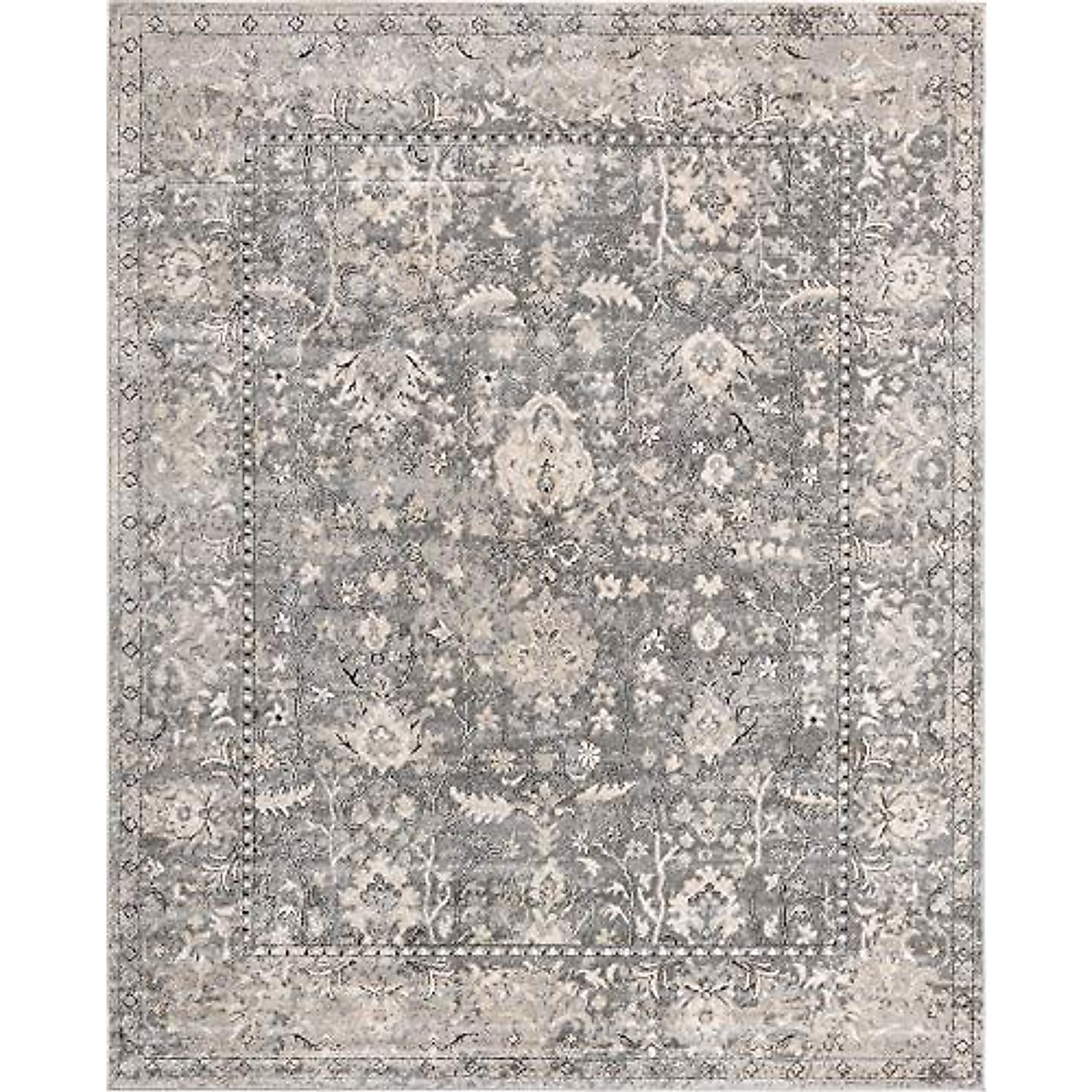 Rugs.com Oregon Collection Rug – 8' x 10' Gray Low-Pile Rug Perfect for Living Rooms, Large Dining Rooms, Open Floorplans