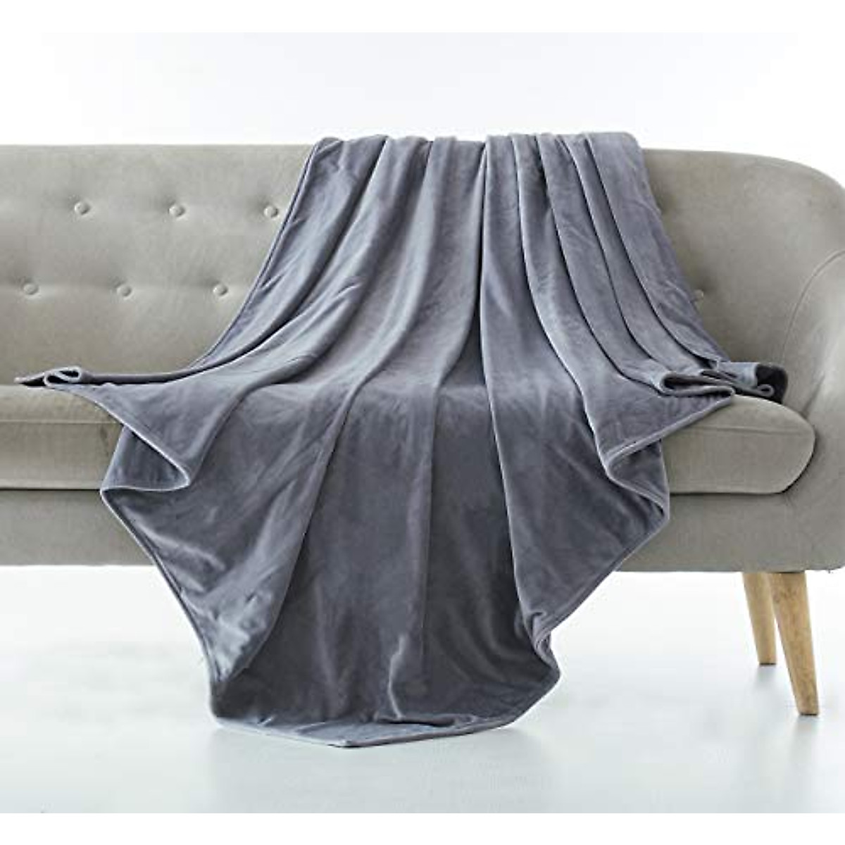 Roomate Weighted Blanket & Removable Cover - Resist Water Spills, 2 Models for Kids and Adults - Cool Breathable Inner & Ultra-Soft Minky Fleece Cover , Grey, 36''48''- 7LB
