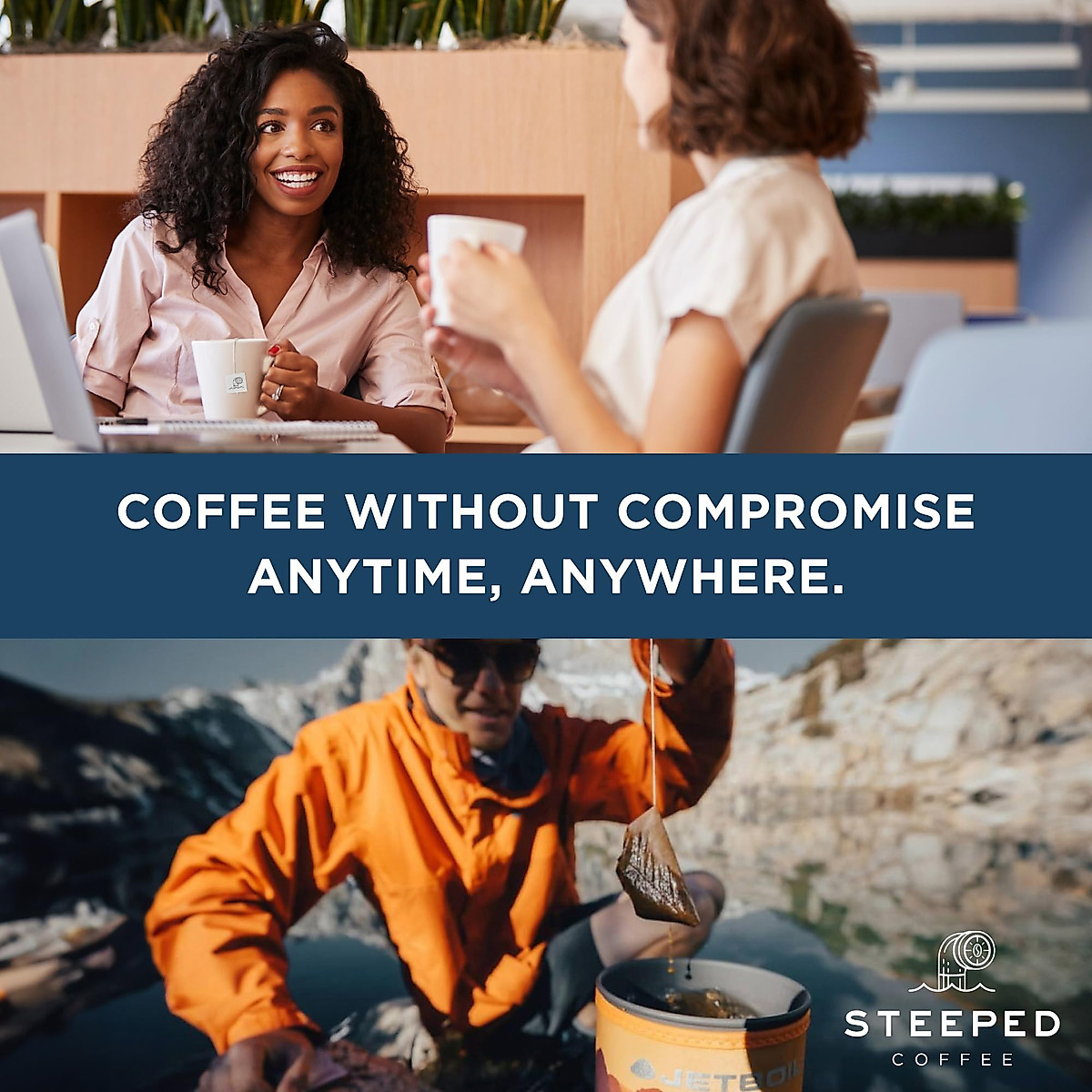 Steeped Coffee Single Serve Coffee Packets - Eco-friendly Individual Instant Coffee Tea Bags - Perfectly Brewed in Minutes, Just Add Water (Variety Pack)(8 Pack)