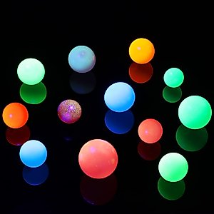 12 Pieces Glow in The Dark Ceiling Sticky Balls That Stick to The Ceiling Ball Luminous Balls Glowing Sticky Wall Ball Stress Relief Relax Toy for Teen Kid Adult (Mixed Colors,2.5 Inch)