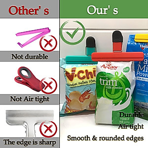 Aranray 11 Pack Chip Clips Bag Clips Food Bag Clips for Food Packages Chips Storage Bags Heavy Duty Snack Kitchen Potato (3 Large, 6 Small & 2 Round, Bright Style)