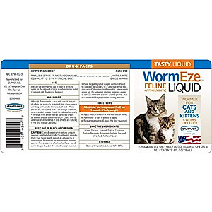 Durvet Wormeze Feline Liquid Wormer for Cats & Kittens 4oz.…