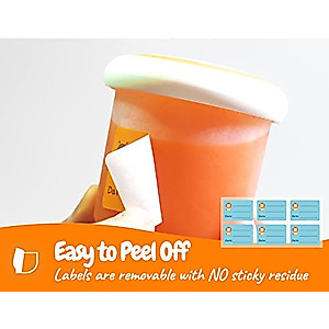 Baby Daycare Labels, Removable Write-On Date Labels for OXO Tot Baby Blocks Food Storage Containers, Trays, Jars, Freezer & Dishwasher Friendly, for Infants & Babies