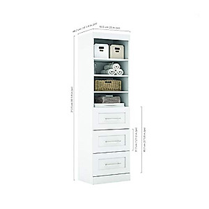 Bestar Pur 25W Storage Unit with 3 Drawers in white