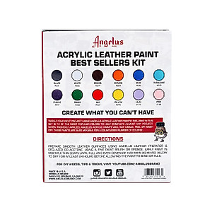 Angelus Leather Paint Starter Kit Set of 12 1 Ounce Bottles