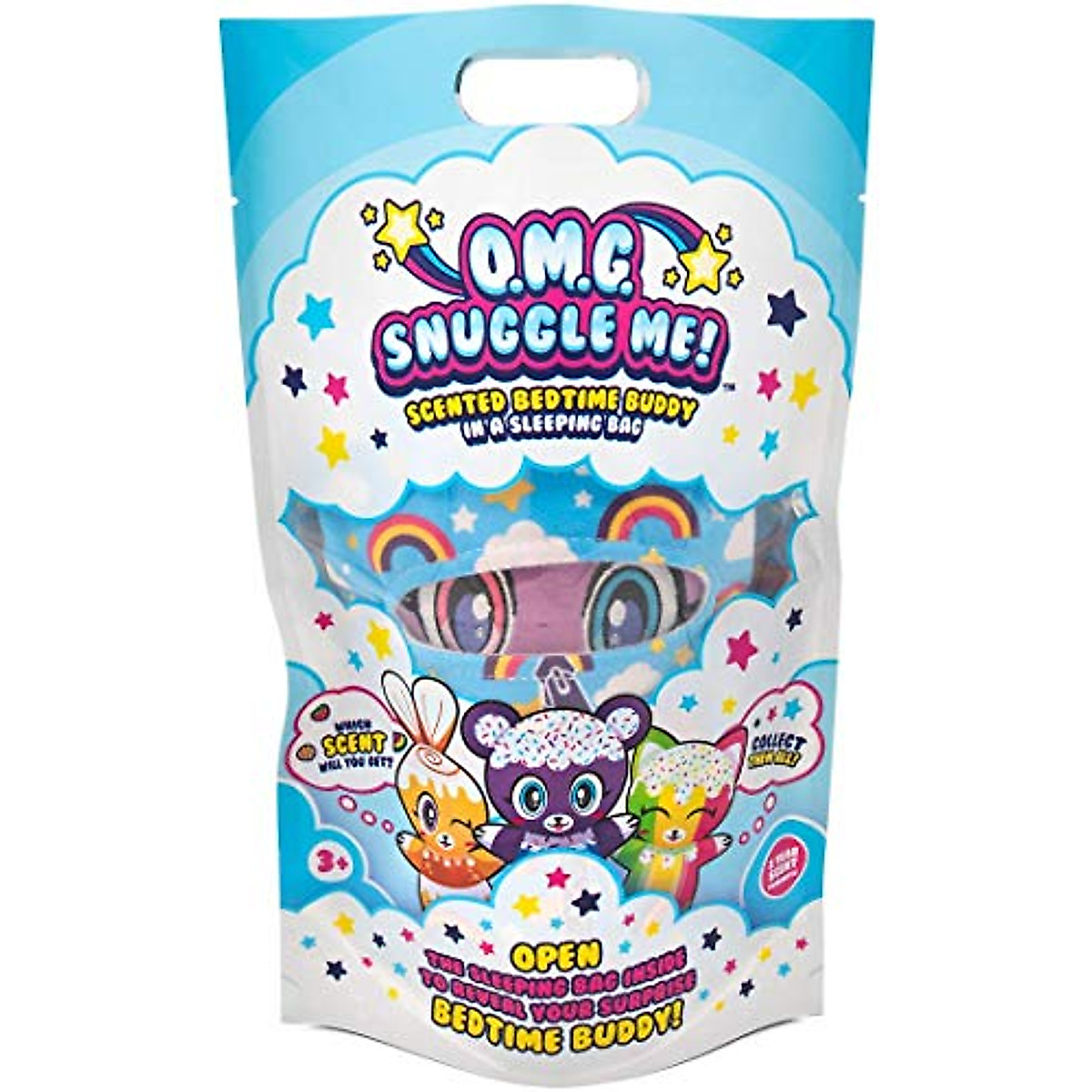 Scentco OMG Snuggle Me! Bedtime Buddies (Sleeping Bag series), Scented Surprise Collectible 10 inch Plush Toys (Mystery Blind Bag)