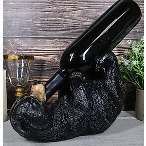 Ebros Gift Rustic Western Forest Animal Drunken Black Bear Wine Oil Bottle Holder Figurine 10" Long Cabin Lodge Farmhouse Country Accent Decor
