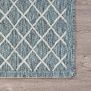 Lr Home Ox Bay Sylvestra Serene Array Indoor/Outdoor Area Rug, Blue/Gray, 3' x 5'