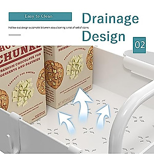 Hoffnugshween Under Sink Organizers and Storage, Slide out Drawer Kitchen Bathroom Under Sink Storage Rack, Bathroom Cabinet Organizer Shelf Baskets 2 Tier Large Capacity (1 Pack) (White)