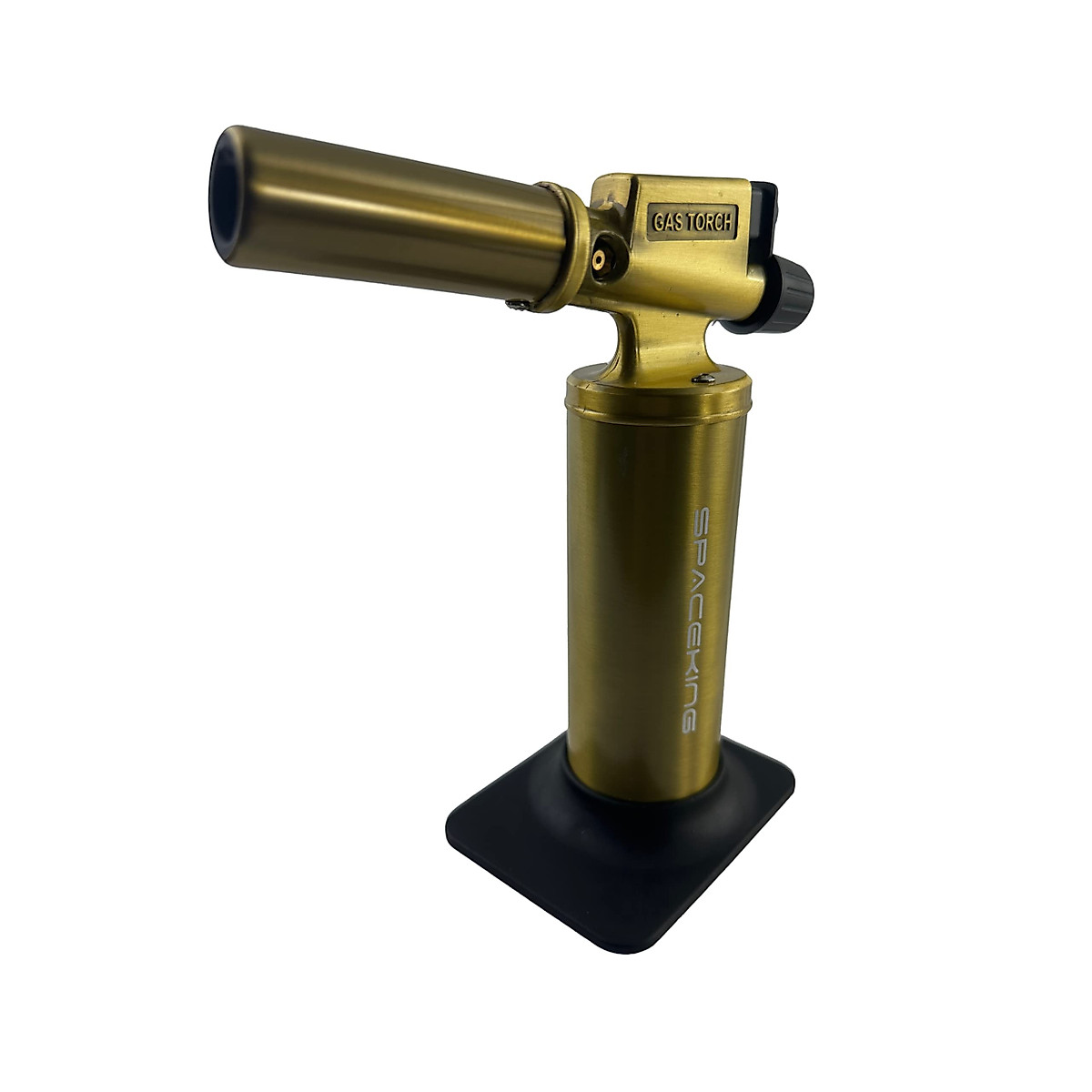 Space King Extended Tube Metal Shell Torch Lighter - Rustic Finish - Adjustable Flame - Use for Camping, Kitchen, Backyard, Travel, Beach, BBQ, Mountain, Outdoors, Travel, Garage, Welding, etc. (Gold)