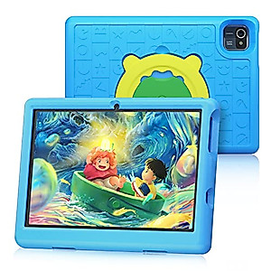 Freeski Kid Tablet 10 Inch, Android 10 Tablet for Kids, 10.1’’ HD IPS Display Tablet PC, Kidoz Pre Installed, Parental Control, 2GB +32GB, Quad Core Processor, Wi-fi, Bluetooth, Kid-Proof Case (Blue)