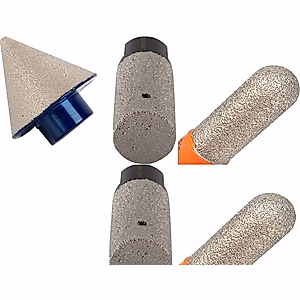 Diamond Beveling Chamfer Bit 3/16" to 1-1/2" and 20mm (3/4") 25mm 1 Inch Diamond Flat end and Ball end Finger Milling Bit for Granite Marble Porcelain Stone Holes Trimming Countersink Drill Enlarge