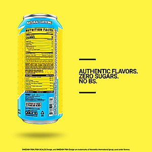 GHOST Energy Drink - 12-Pack, Swedish Fish, 16oz Cans - Energy & Focus & No Artificial Colors - 200mg of Natural Caffeine, L-Carnitine & Taurine - Gluten-Free & Vegan